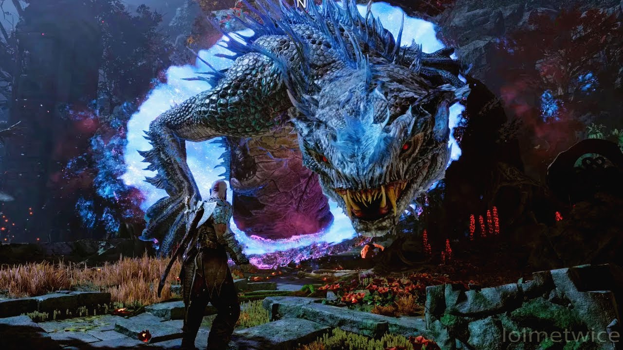 Yggdrasil's Roots Protector Nidhogg Boss Fight - God of War Ragnarok ...