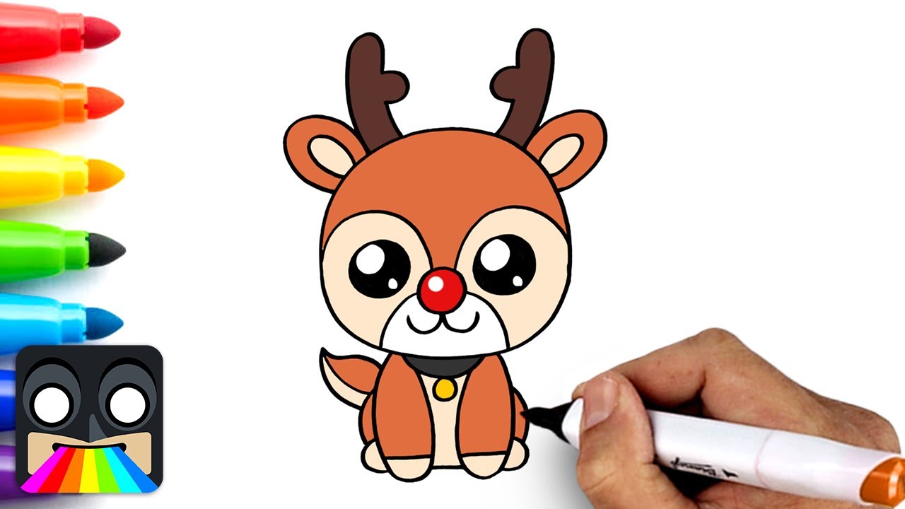 How To Draw a Cute Reindeer - YouTube