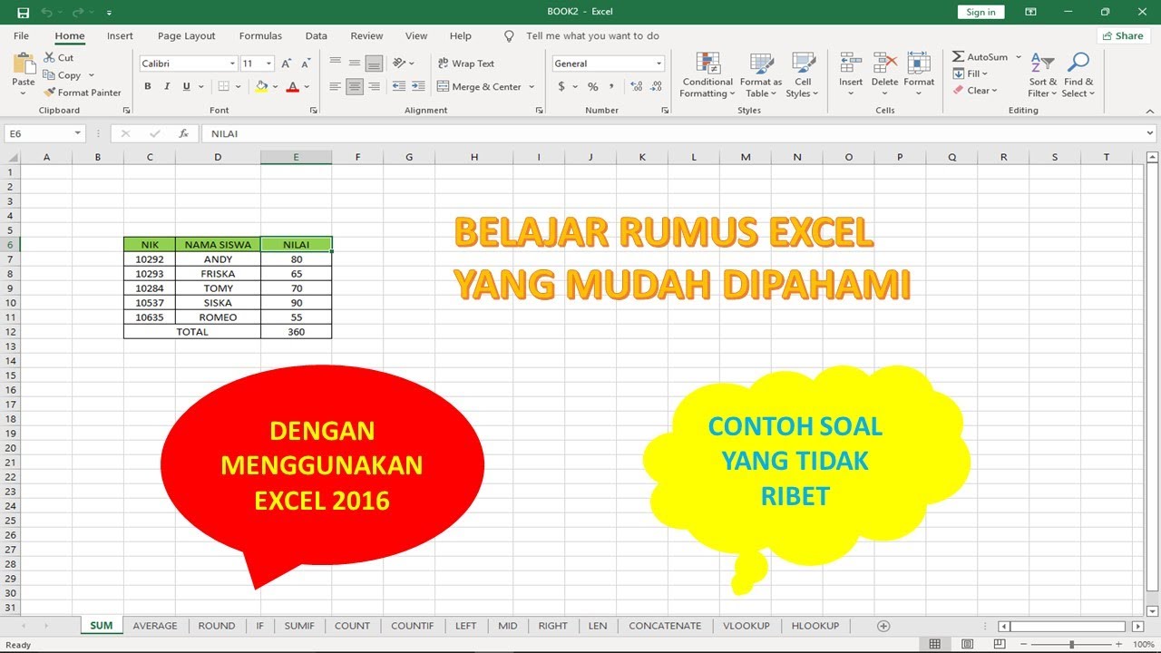 BELAJAR EXCEL DENGAN MUDAH - YouTube