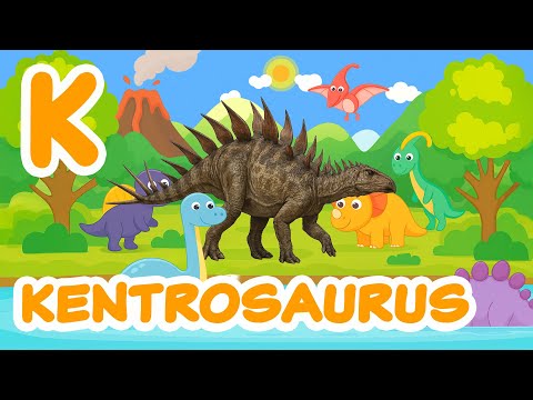 K is for Kentrosaurus 🦖 | ABC Dino Songs | Whimsical Cartoon Vector Art