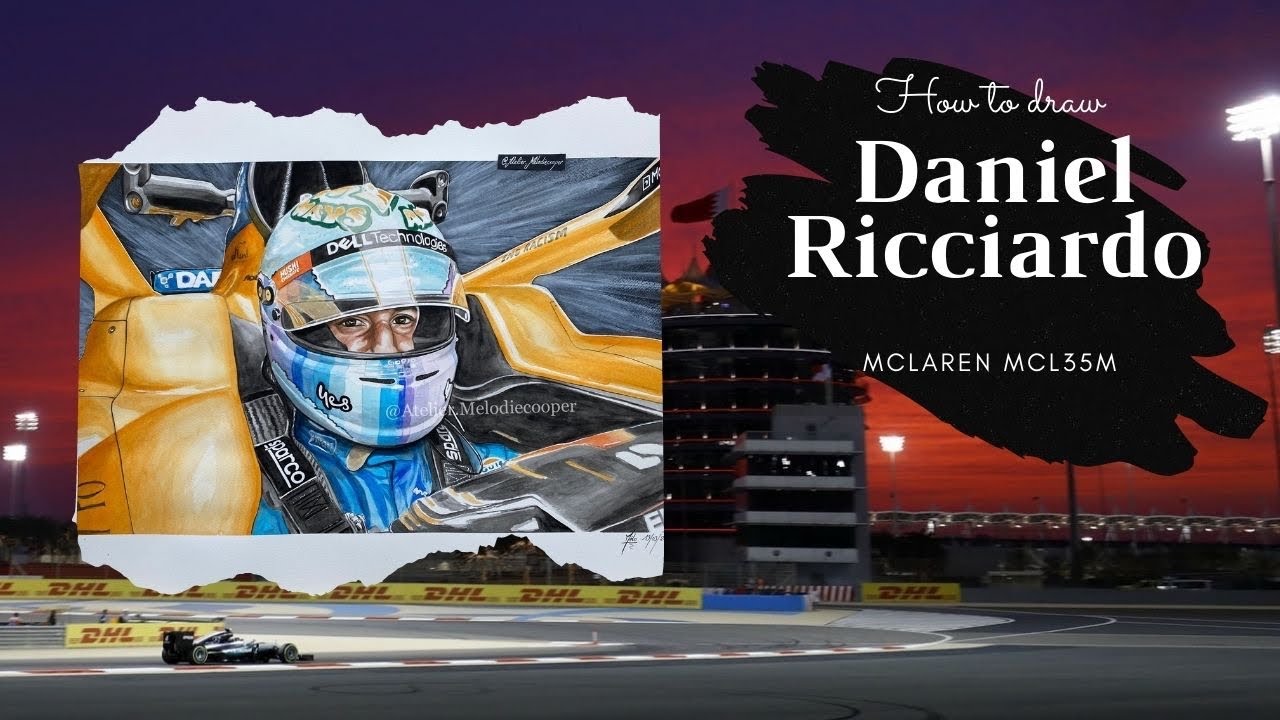 Drawing Daniel Ricciardo, McLaren MCL35M - speed drawing - YouTube