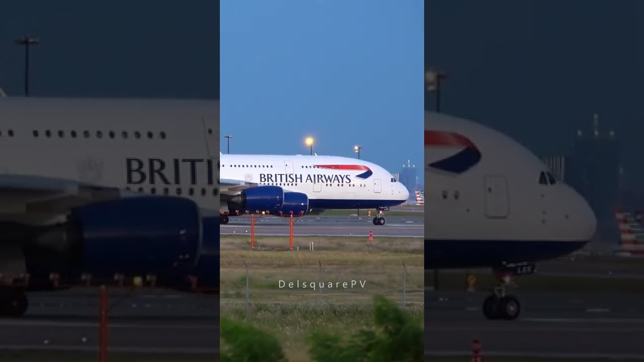 Night Spotting British Airways - Airbus A380 Takeoff! - YouTube