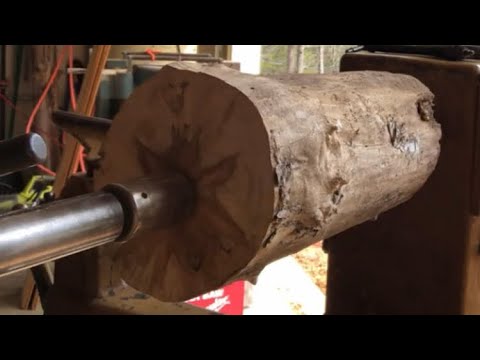 Wood turning one more chunk of the flame box elder - YouTube