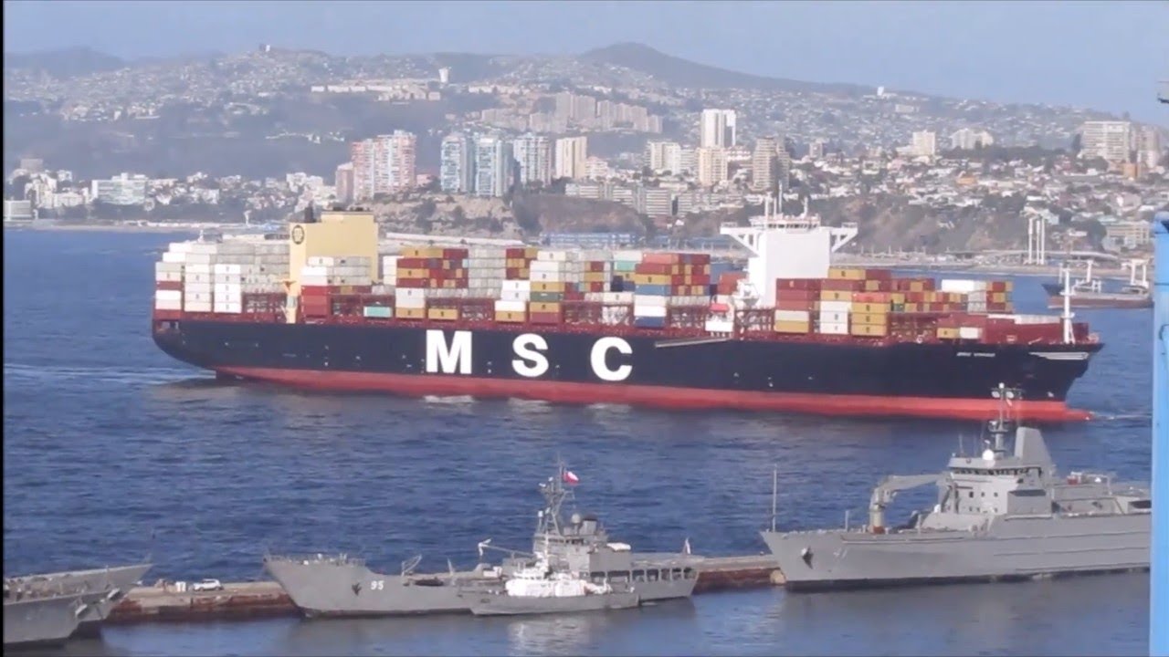 Container ship MSC VIRGO arrival, Mv COCHRANE, SEASPAN BRIGHTNESS ...