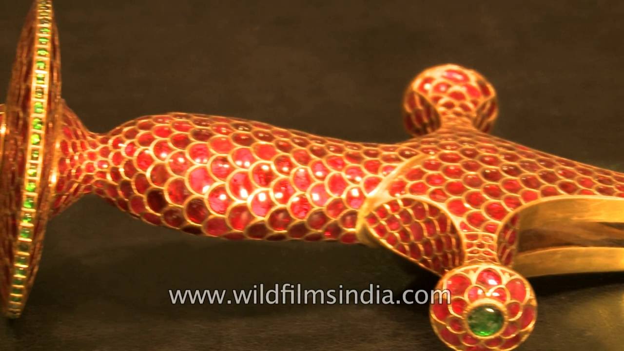 Ruby and emerald studded sword hilt and other Indian Antiques from 18th ...