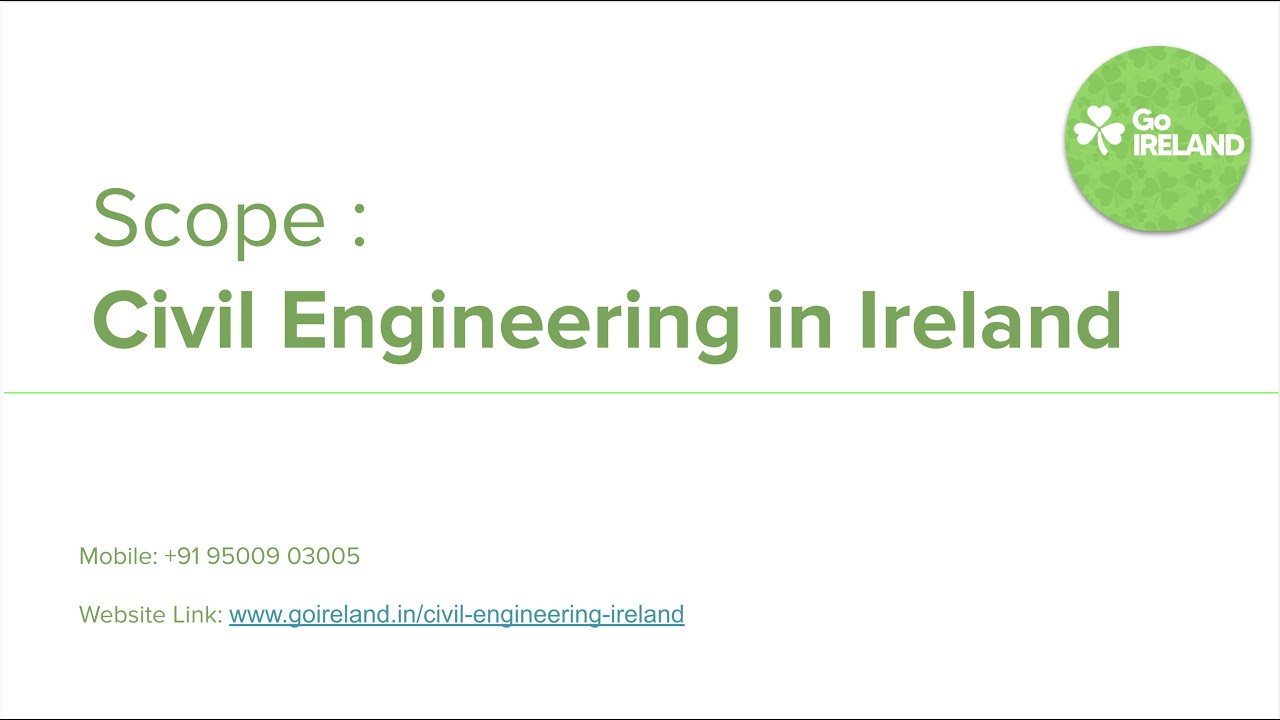 Scope of Civil Engineering in Ireland | GoIreland @9150049665 - YouTube