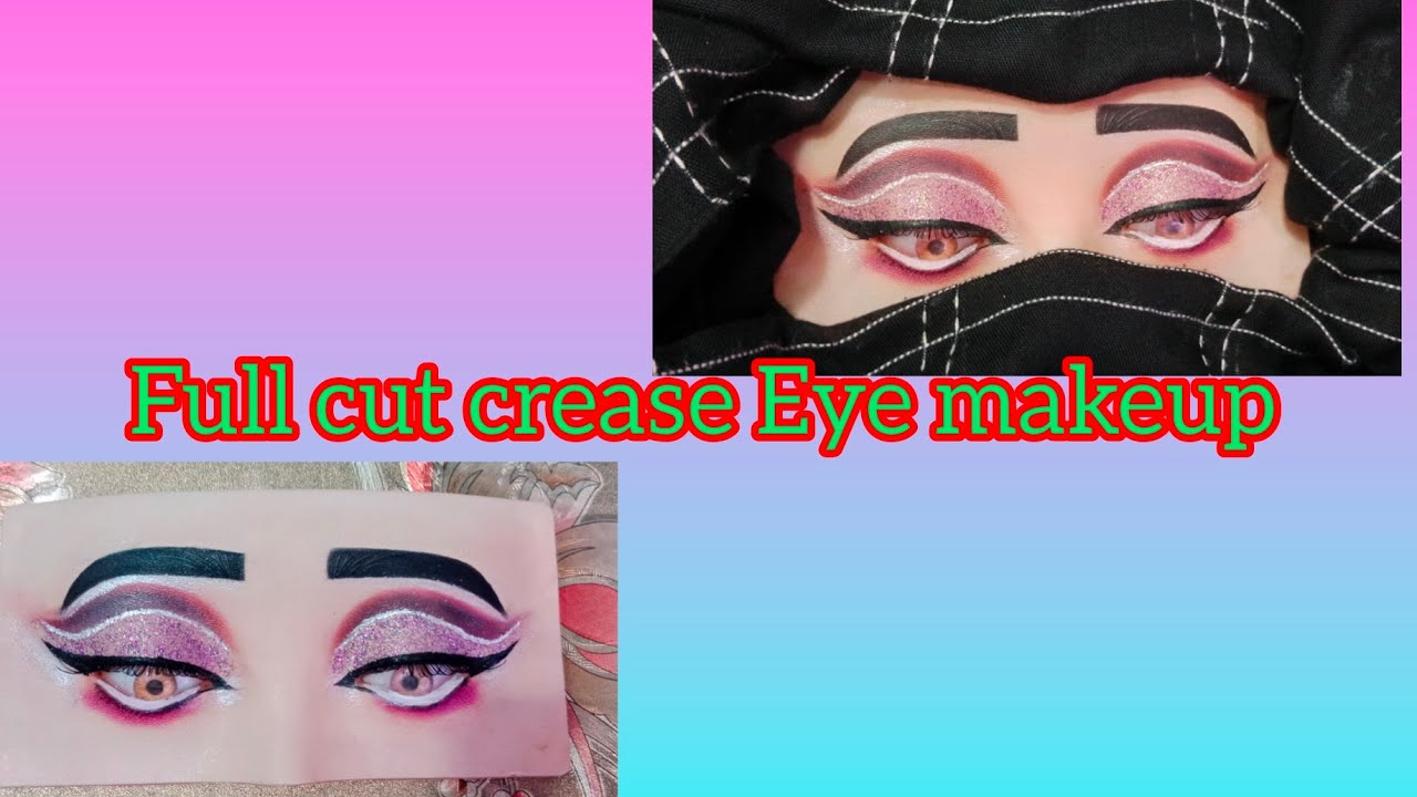 Full cut crease Eye makeup/Glitter application/Eye makeup tutorial for ...