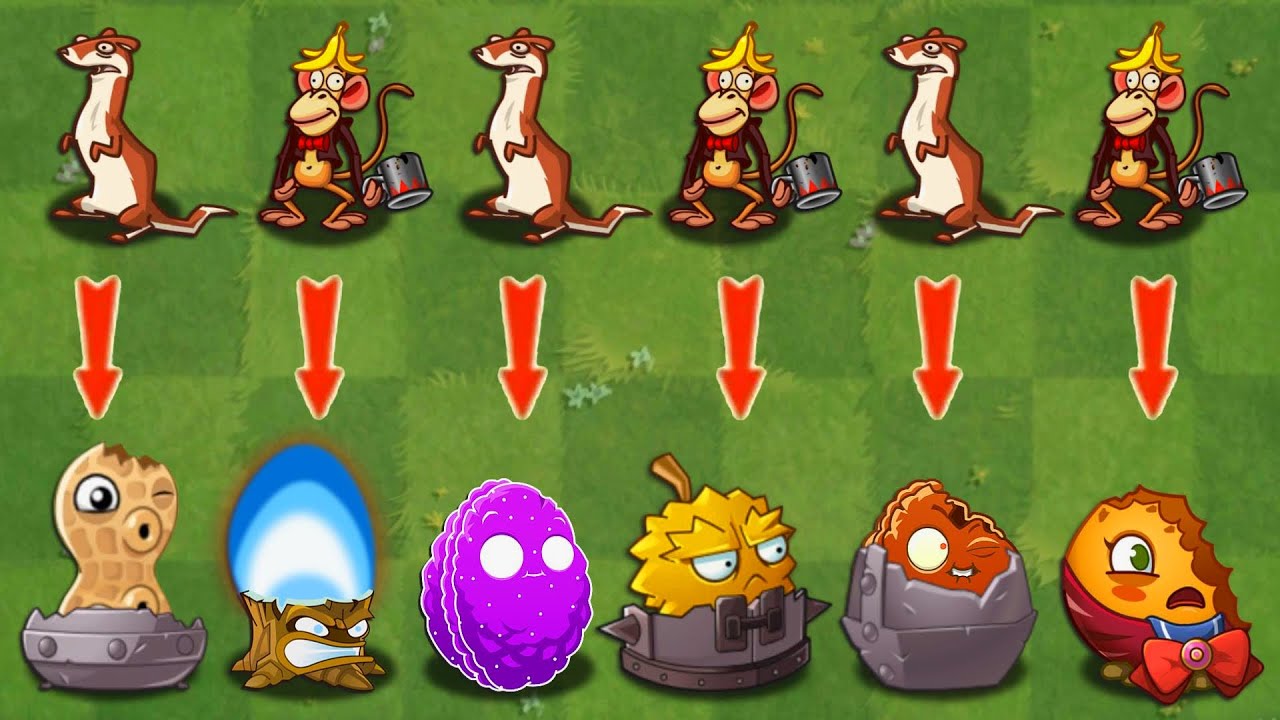 PvZ2 Challenge - 10 Plants Vs 500 Weasel & Zombie Monkey - Who Will Win ...