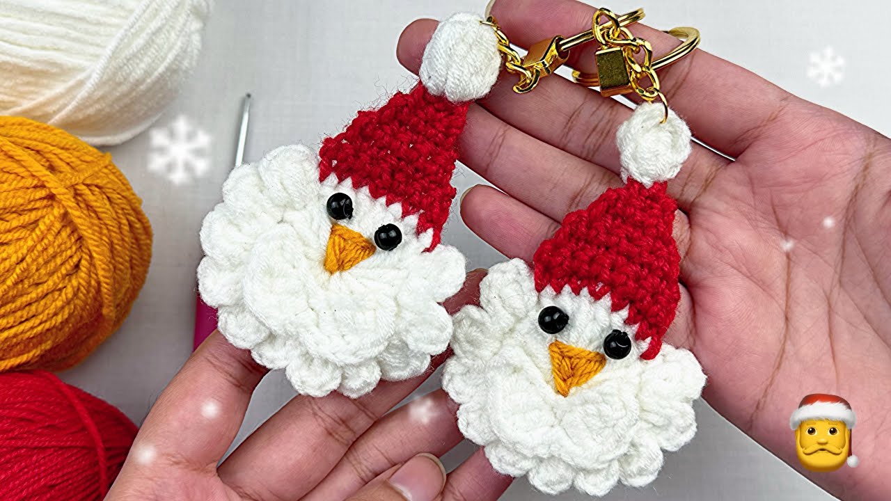 🎅🏻 Crochet Santa Claus 🌲 Christmas Keychain - YouTube