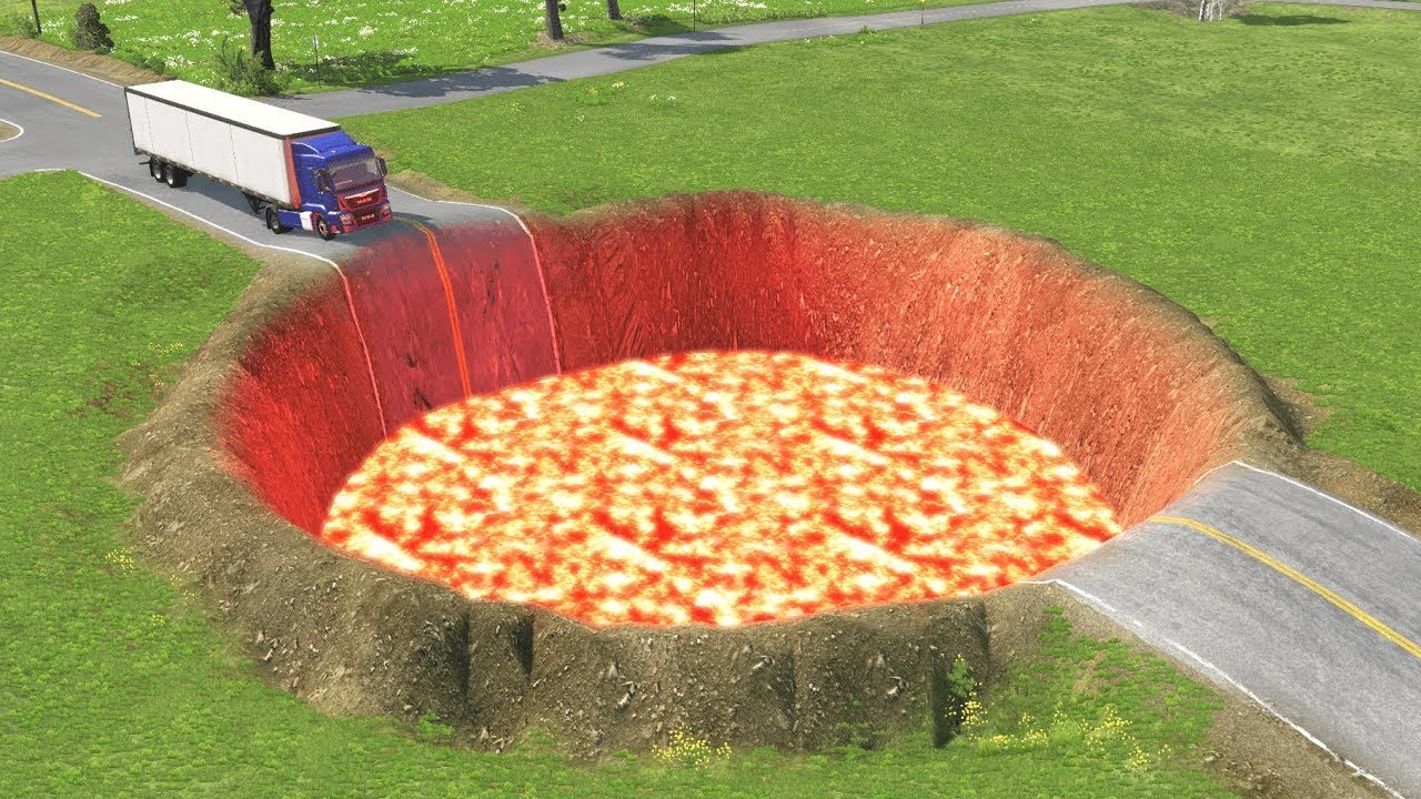 Testing CARS vs HUGE LAVA POTHOLES in GTA 5! - YouTube