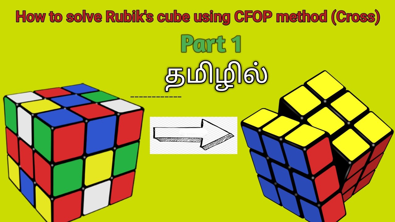 How to solve 3 by 3 using CFOP method Part-1 Cross in Tamil - YouTube