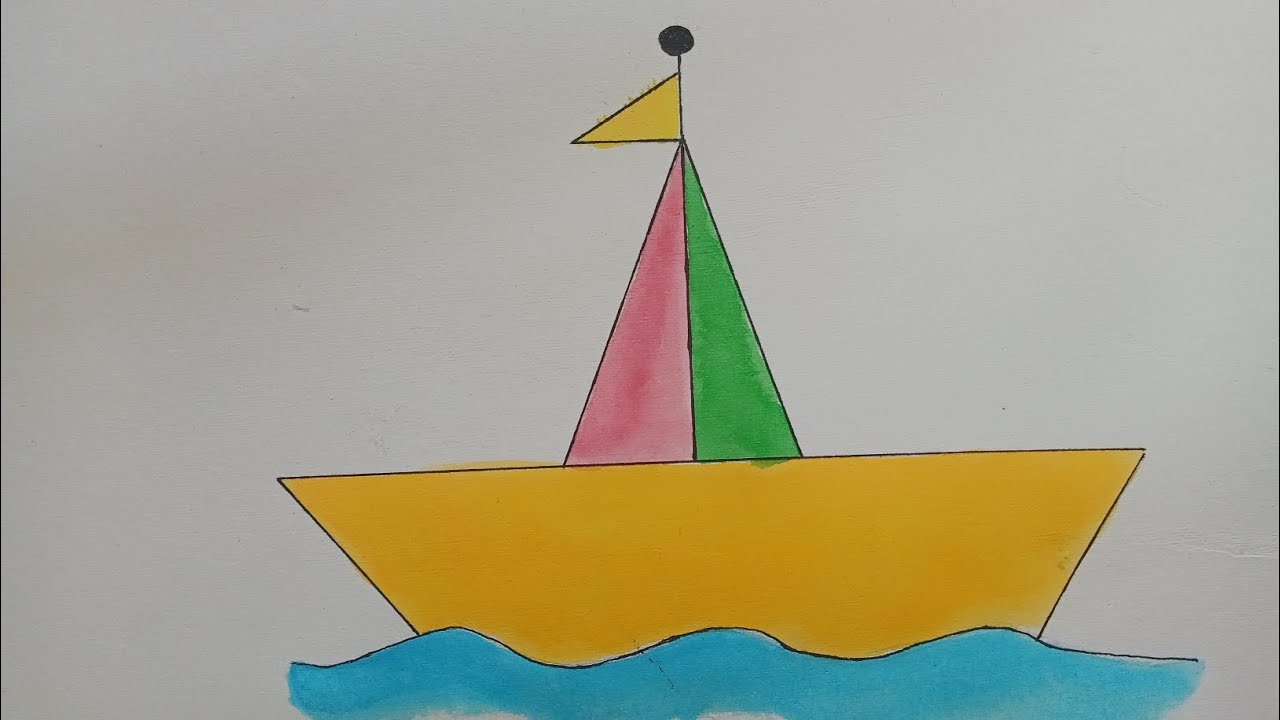Easy boat drawing || সহজে নৌকা আঁকা শিখুন | very easy boat drawing for ...