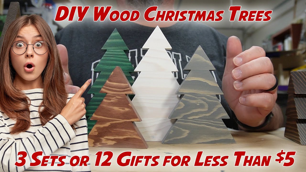DIY Wood Christmas Trees The perfect DIY Christmas decorations or Christmas Gift for beginner ...