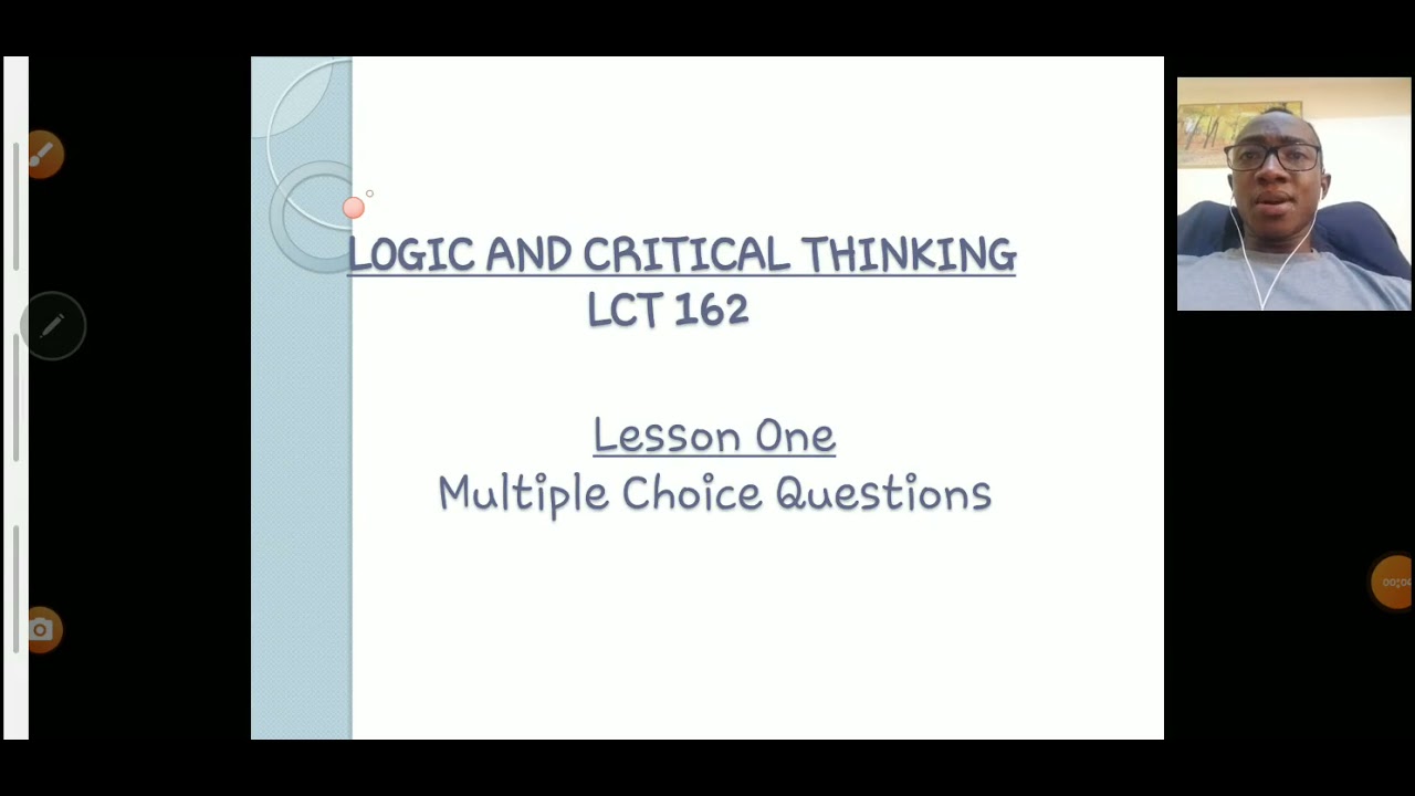 mcqs on logic and critical thinking ( LCT 162) - YouTube