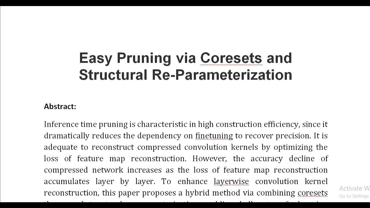 Easy Pruning via Coresets and Structural Re Parameterization - YouTube
