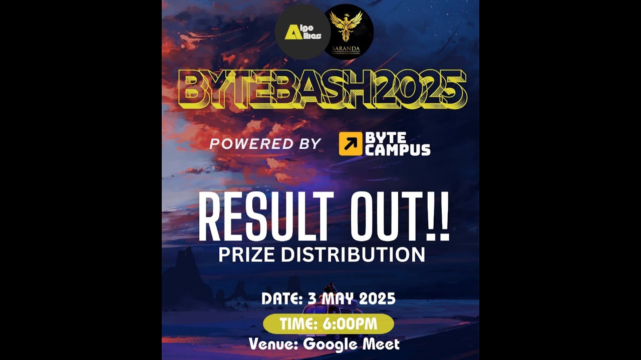 🎉 ByteBash 2025 RESULTS REVEALED! | Winners of AI/ML & WebApp Tracks 🏆| AlgoAllies - YouTube