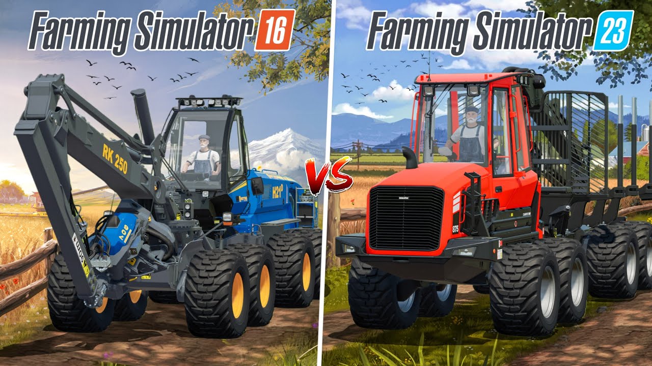 Fs16 vs Fs23 | Forestry Comparison Gameplay | Timelapse | - YouTube
