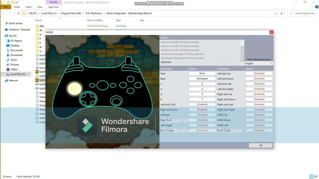 How to set controls of NS3FB on keyboard - YouTube