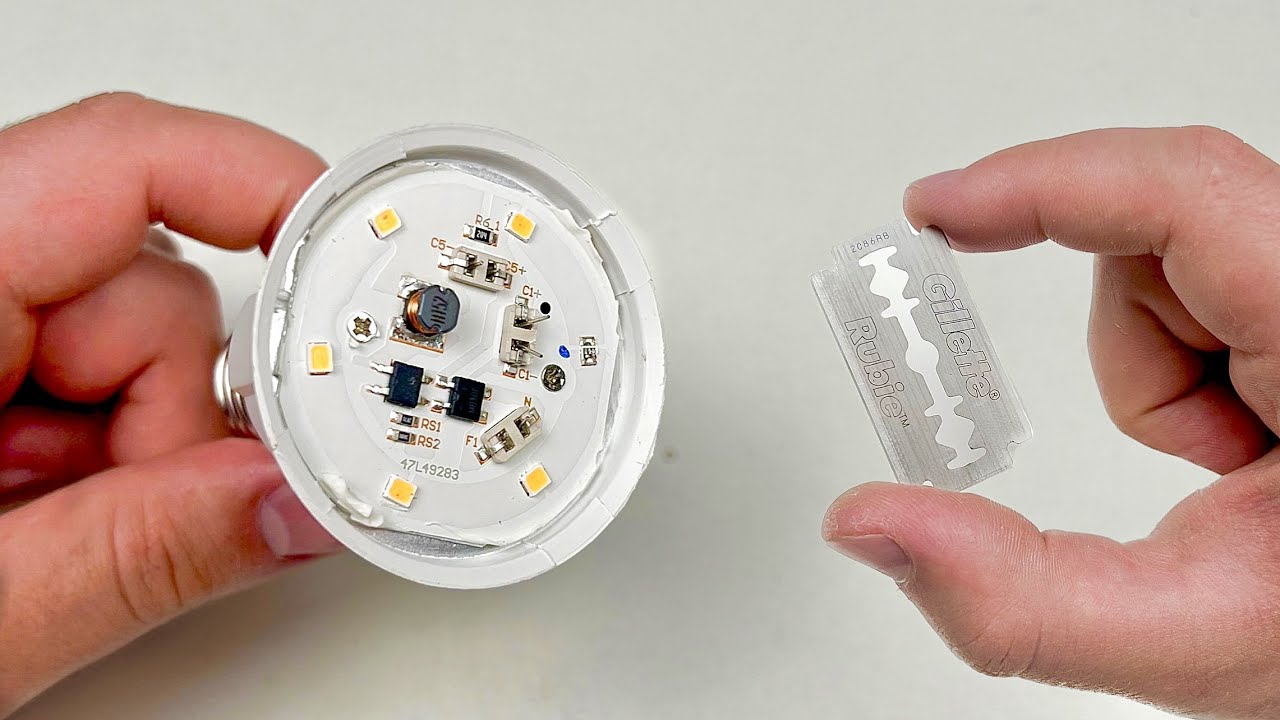 🔥Simply insert a razor blade into the LED lamp! Your lamp will last ...