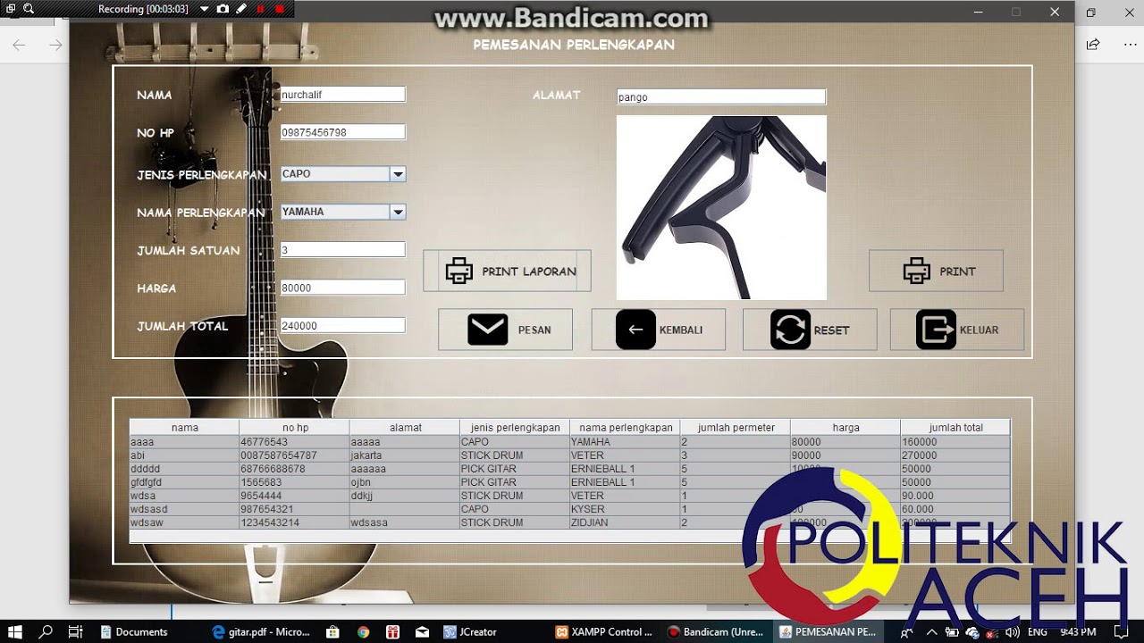 Aplikasi Pembelian Alat Musik dengan Java Visual dan Mysql - YouTube