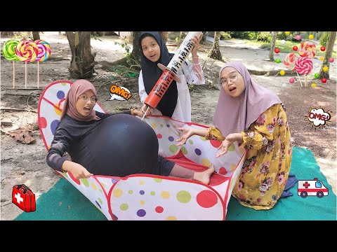 Drama Lucu 😂 ️😱 Ibu Hamil Melahirkan Bayi Kembar 3 di rumah tenda - YouTube