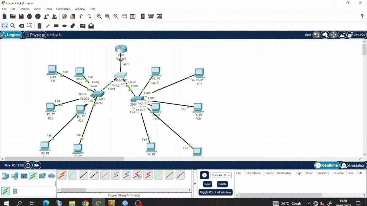 Tutorial cara membuat VLAN, TRUNKING, INTERVLAN, DAN DHCP di satu topologi Cisco. - YouTube