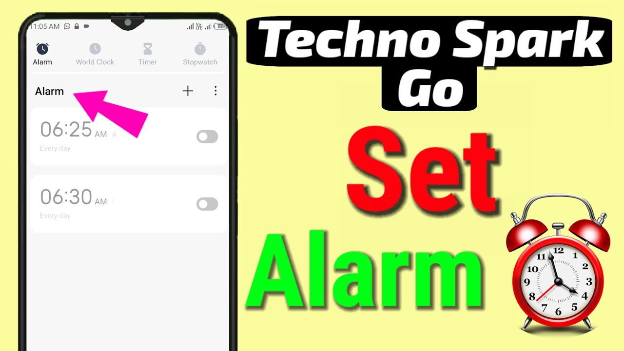Alarm kaise set kare ? How to set alarm in Tecno mobile ? Alarm setting ...