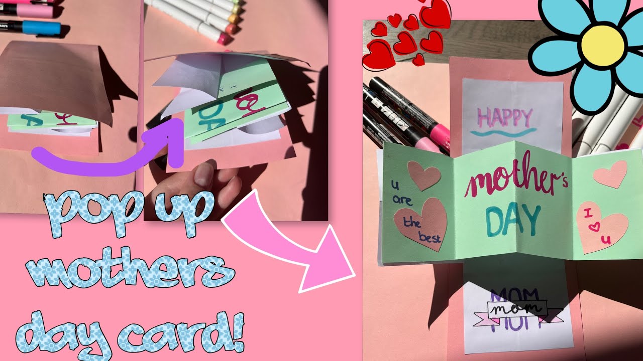 Easy pop up MOTHER’S DAY card idea!! Make her feel loved today! - YouTube