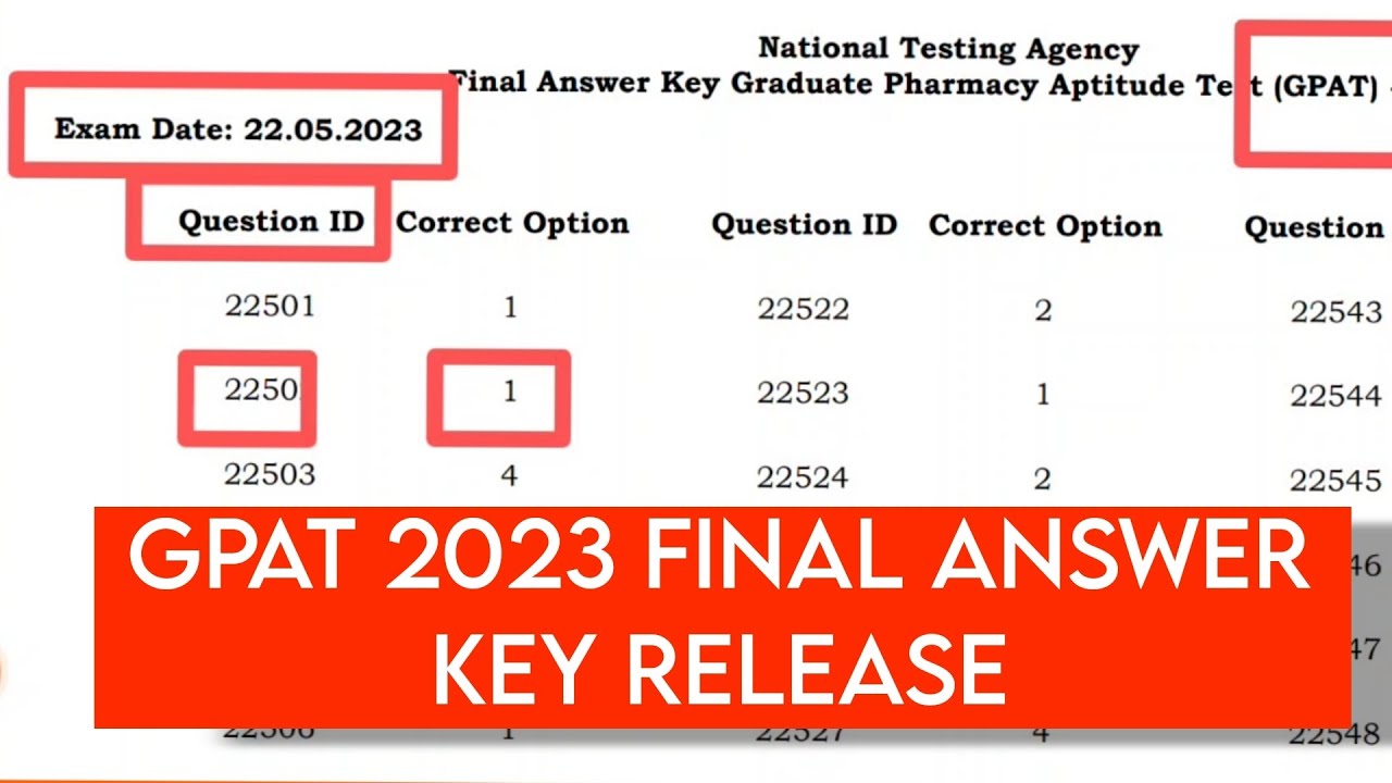 Final Answer key release GPAT 2023 || Finally release answer key • GPAT ...