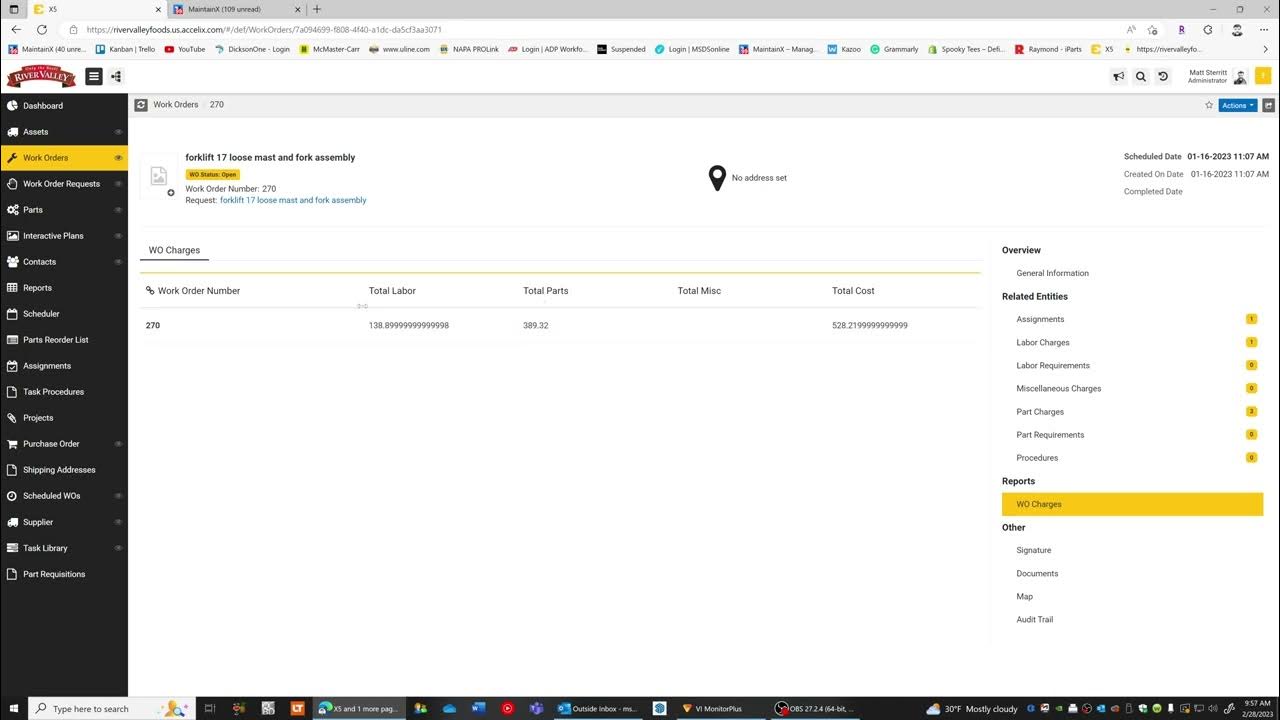 eMaint X5 Labor Issue - YouTube