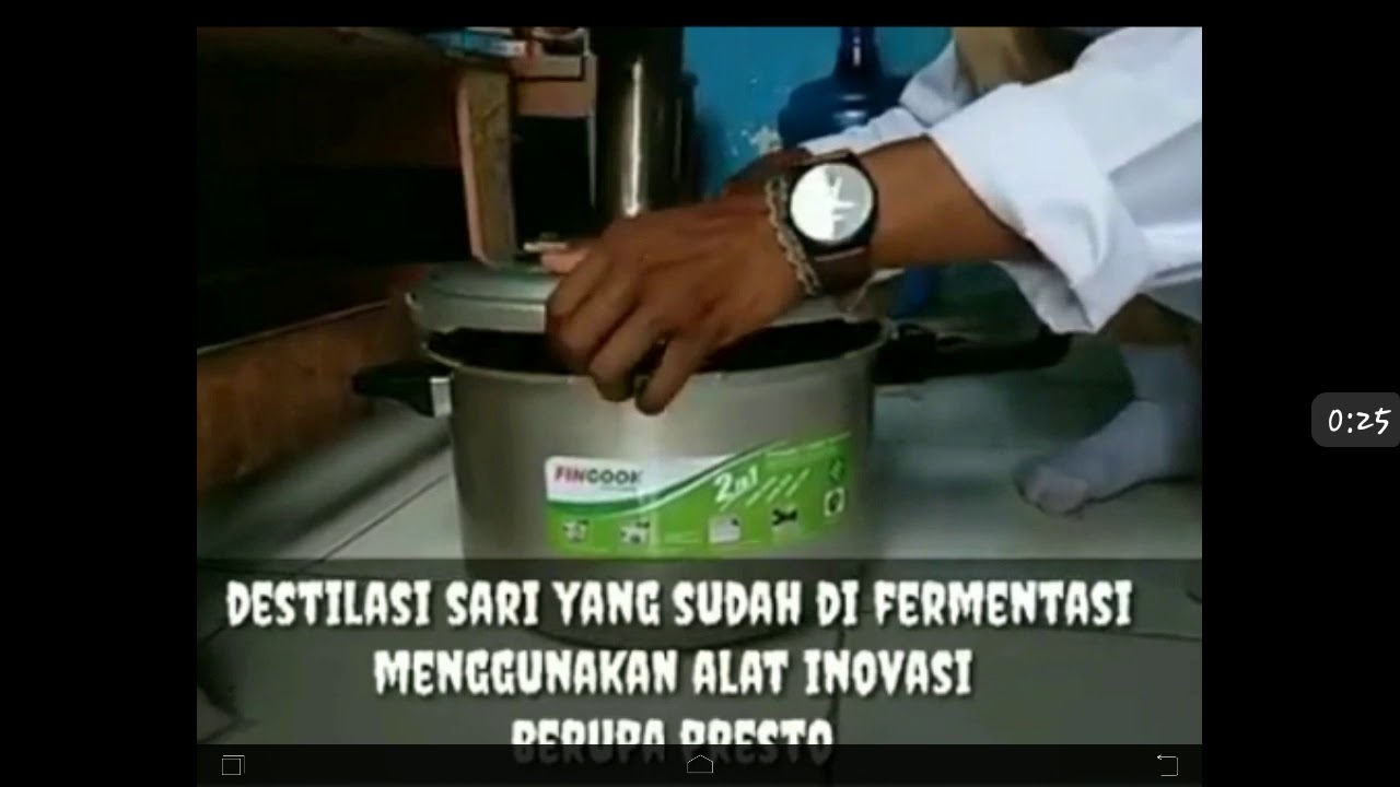 Proses destilasi bioetanol menggunakan modivikasi panci presto - YouTube