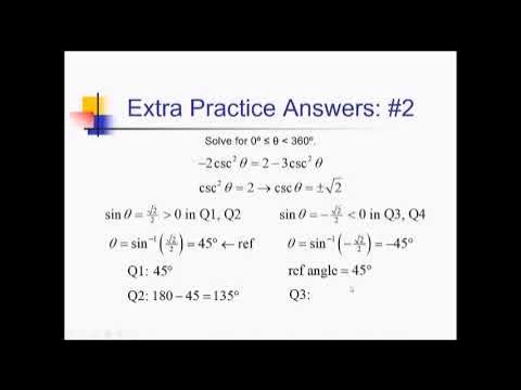 Trigonometric Quadratic Equations: Problem Set #4 - YouTube