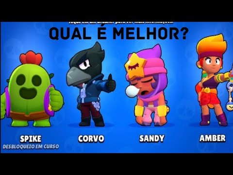 Lendário Spike ou Corvo ou Sandy ou Amber??Qual é Melhor?? Brawl stars ...