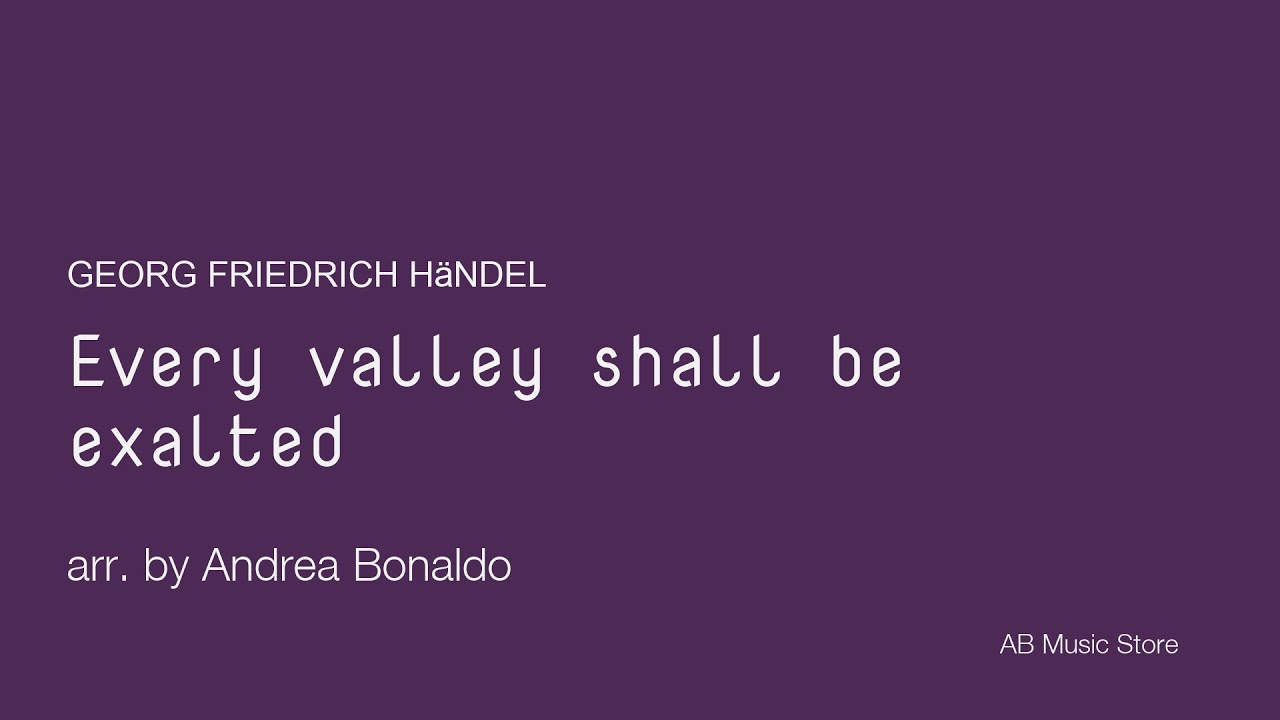 G. Handel: Every Valley Shall Be Exalted | Brass Quintet (Sheet Music ...