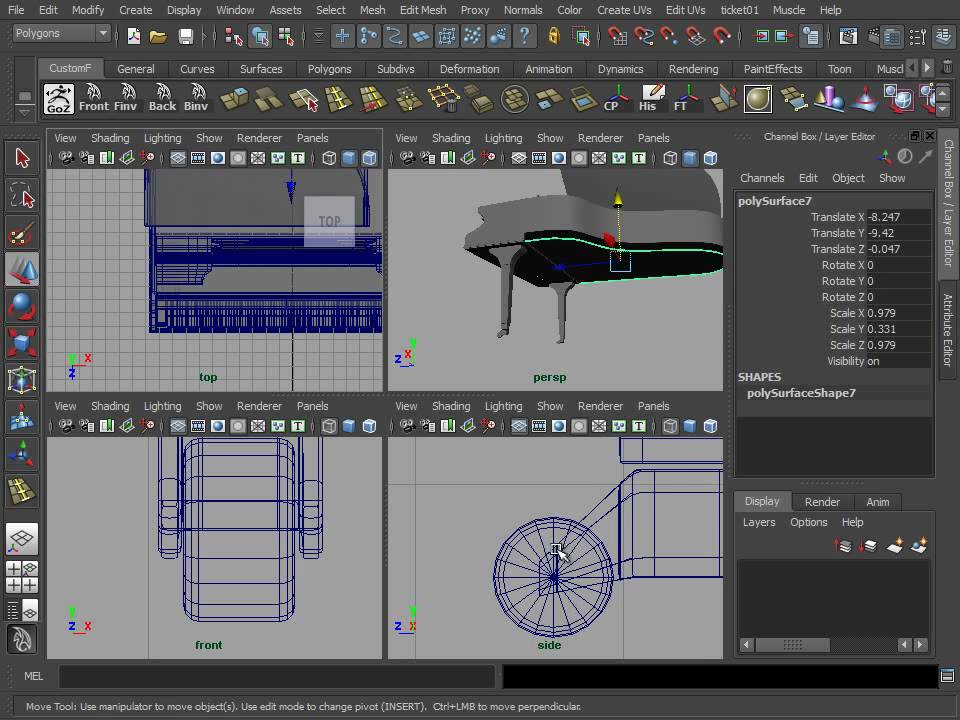 Create a Grand Piano in Maya Lesson 10 - YouTube