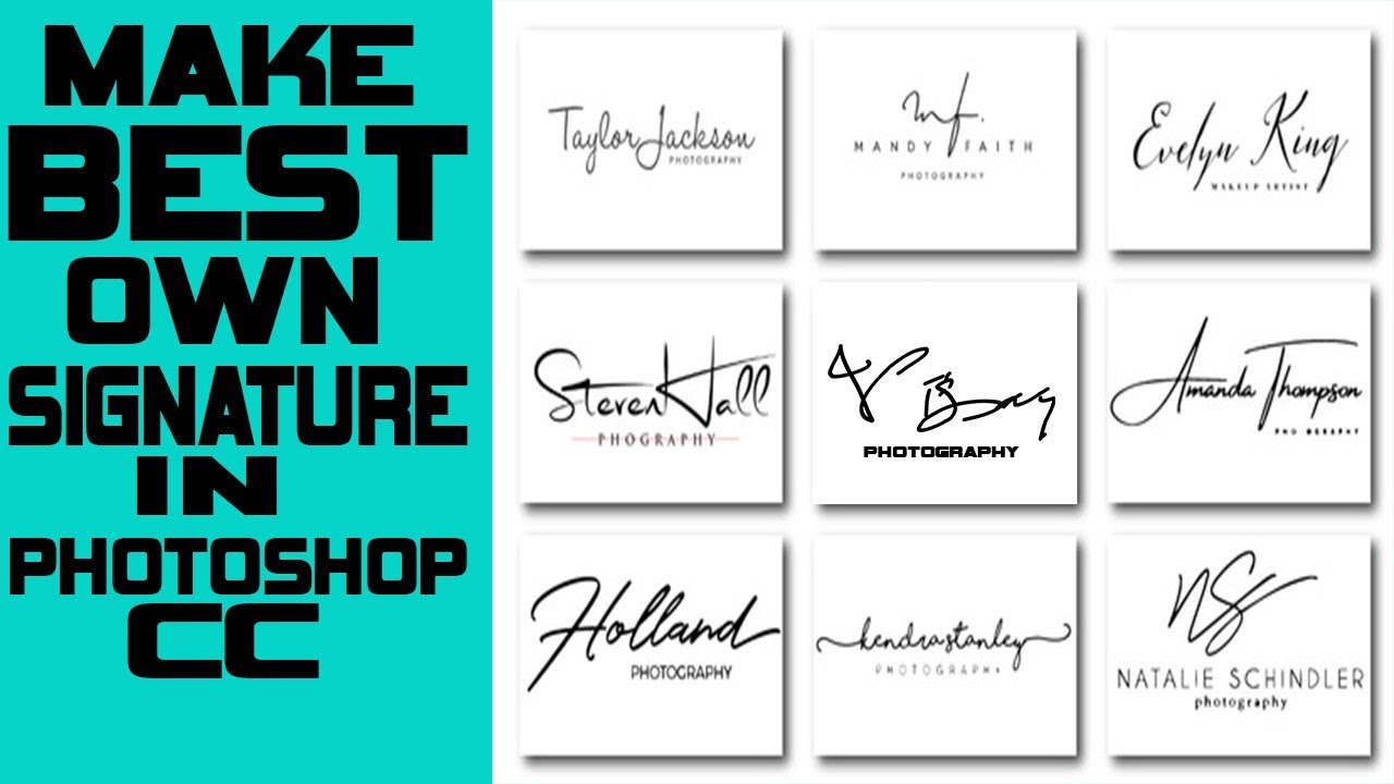 How To Make Own Signature Logo For Photography in Photoshop CC ! Vijay ...