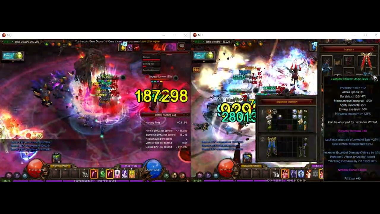 Global MU Online-Arcadia server-Curse SUM vs White Wizard PVM Ignis Volcano map - YouTube
