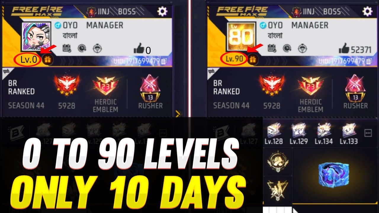 I Trying Top 5 Most Viral Tricks In Free Fire 😣 0 To 90 Levels Only 10 ...
