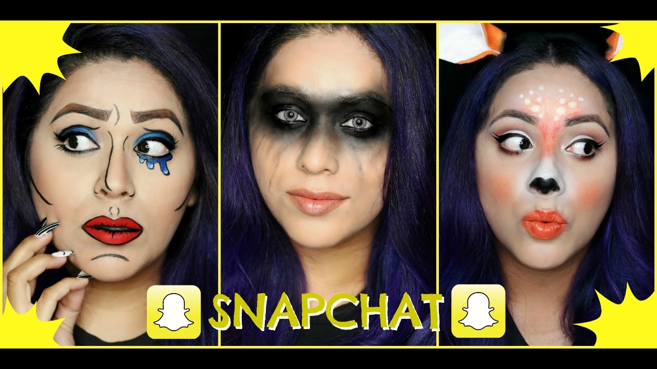 Snapchat Filter Makeup Tutorials | Halloween 2016 - YouTube