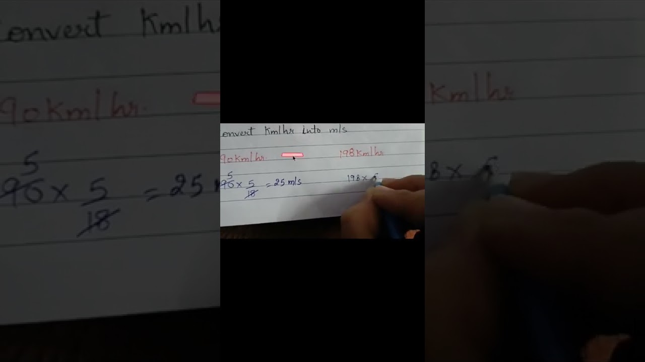 Convert Km hr To M sec YouTube