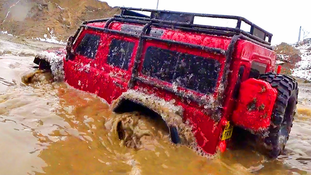 RC Cars Ice Water Bashing, Crawl, Mud – Traxxas TRX4, Axial SCX10, HSP ...