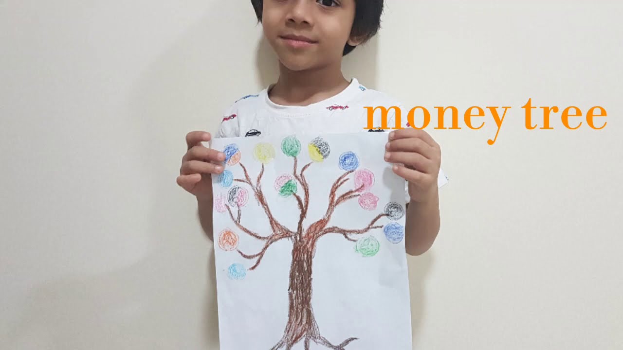 How to Draw coin rubbing money tree - YouTube