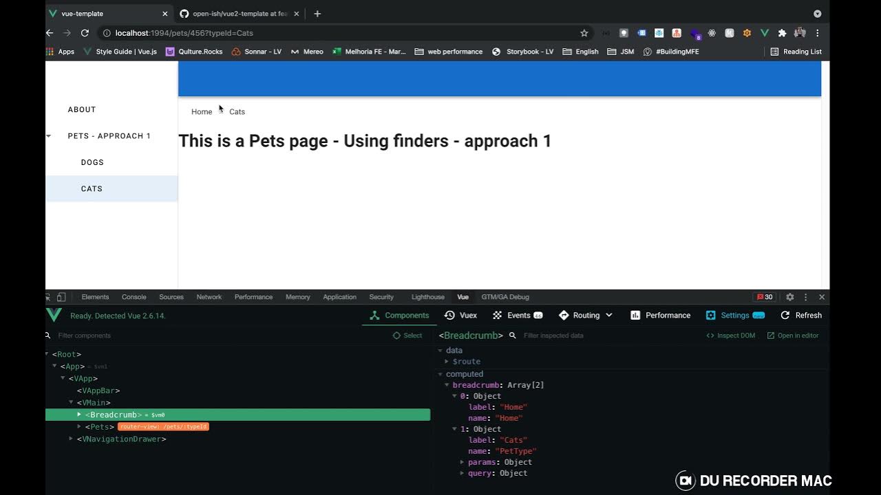 Dynamic Breadcrumb with Vue and VueRouter only. - YouTube