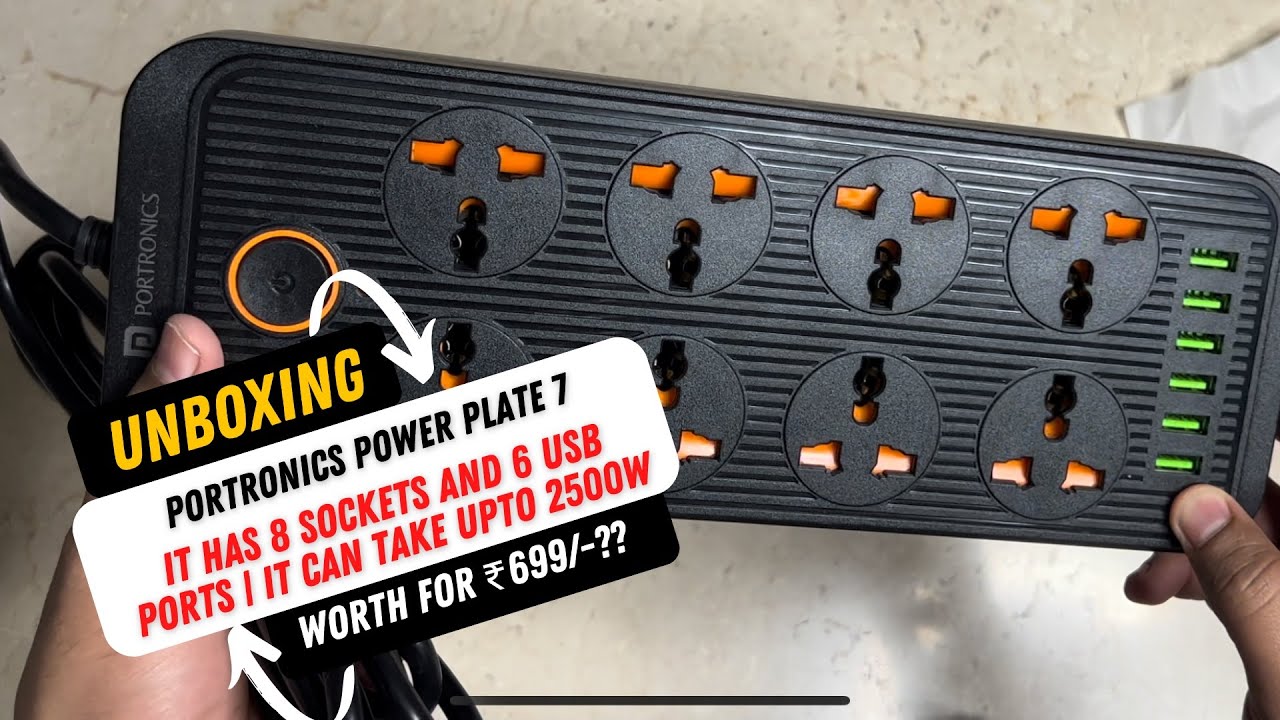 Portronics Power Plate 7 Extension Board Unboxing and Review - YouTube