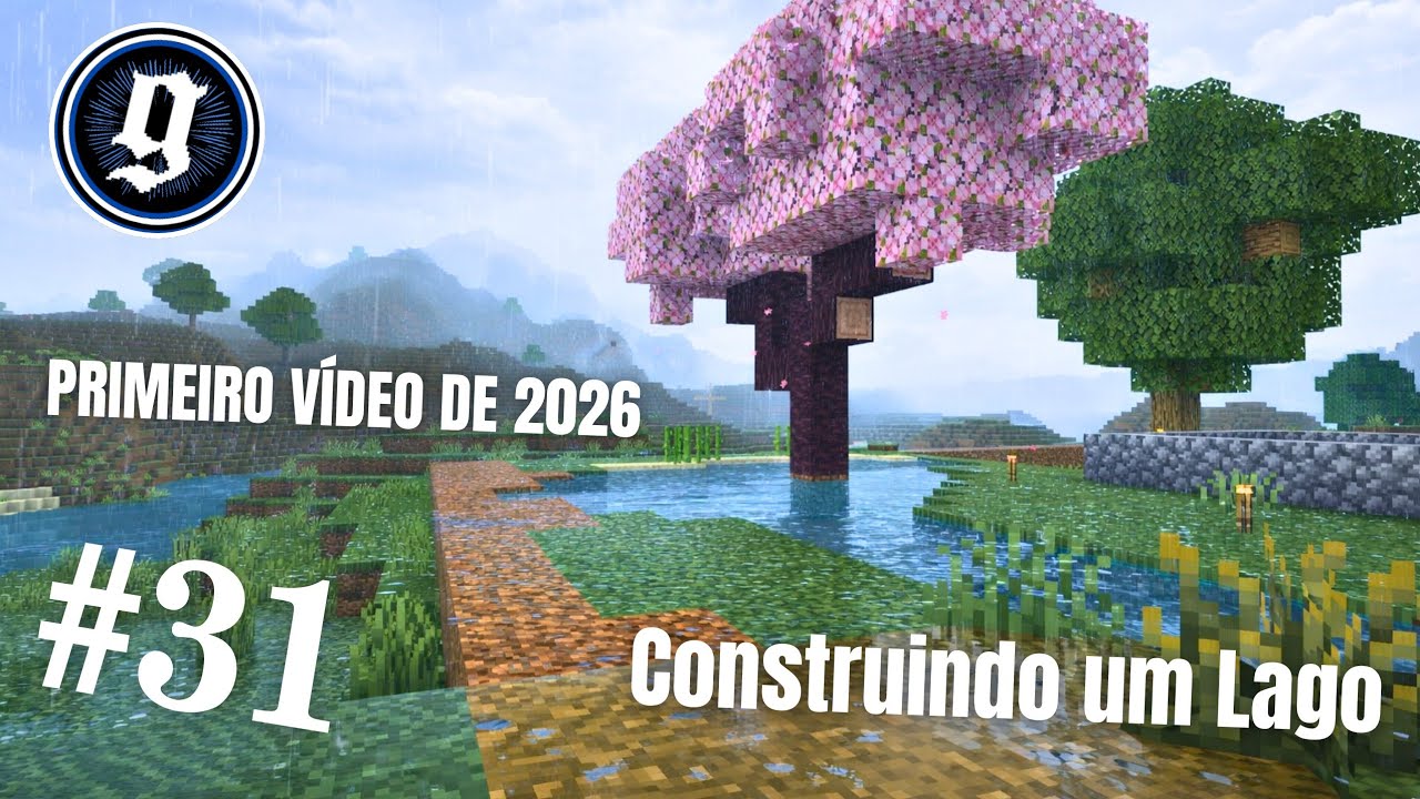 PRIMEIRO vídeo de MINECRAFT de 2026 e Construindo um Lago TORTO - YouTube