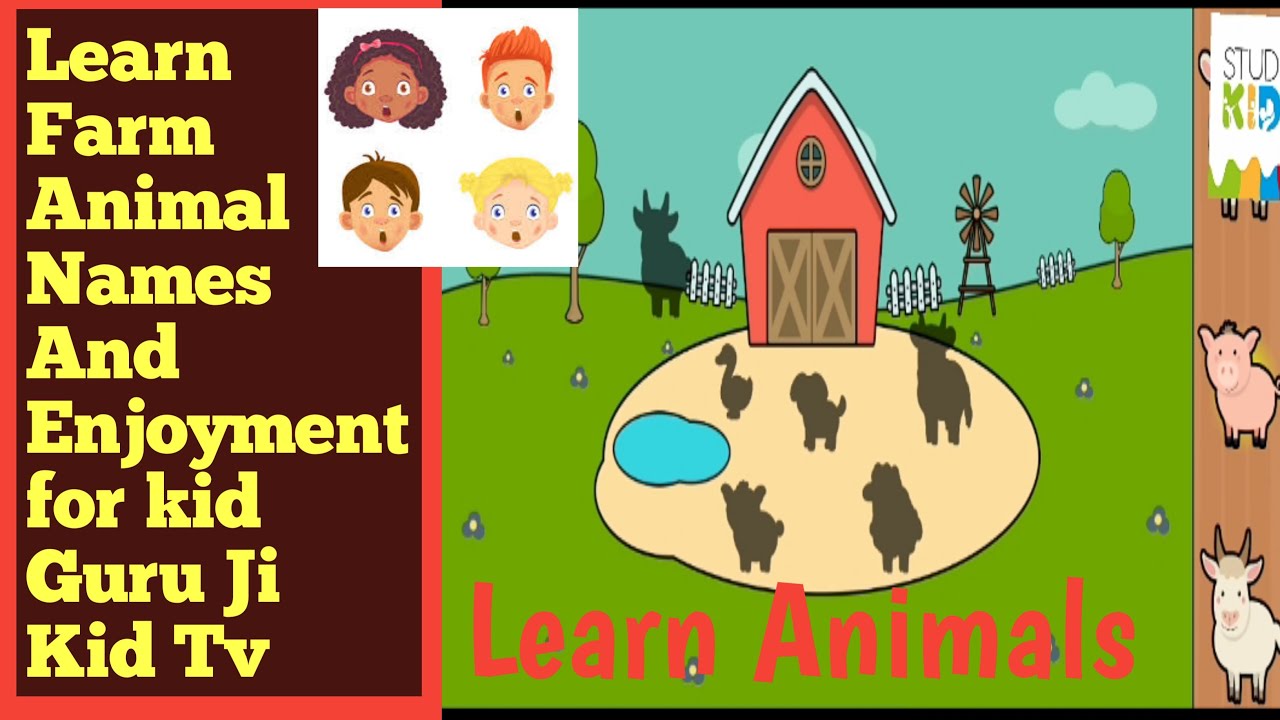 Learning Farm Animals Names&Sound For children|Guru Ji Kid Tv|2022 ...