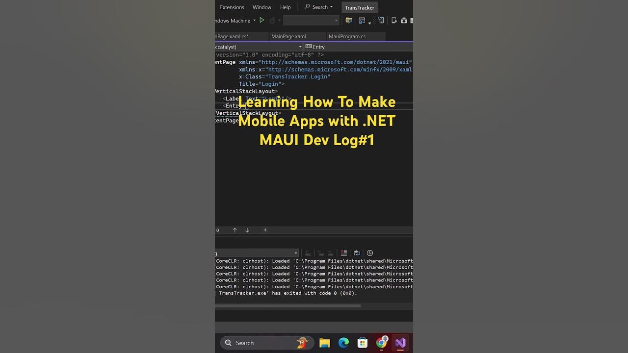 Learning How To Make Mobile Apps with .NET MAUI Dev Log #1 #dotnetmaui #visualstudio #dotnet ...