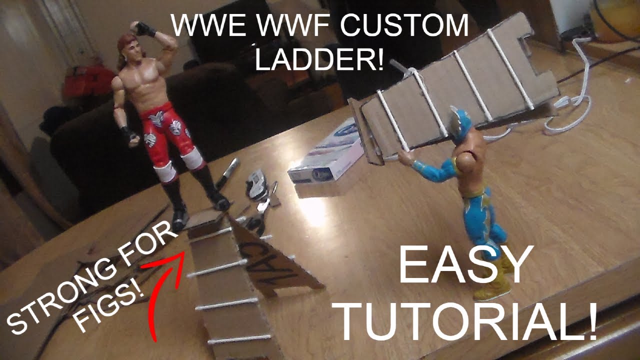 WWE WWF CUSTOM LADDERS FOR ACTION FIGURES TUTORIAL! - YouTube