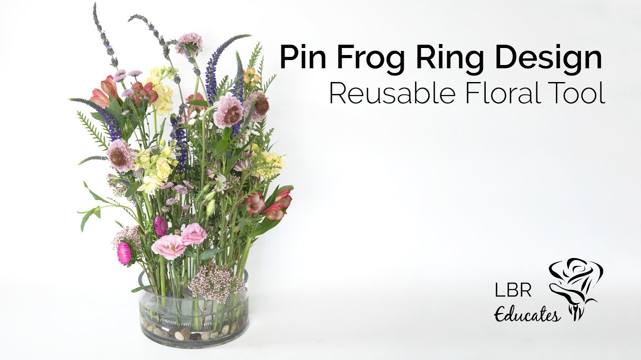 How To Create a Modern Ring Floral Design with Metal Pinfrogs - YouTube