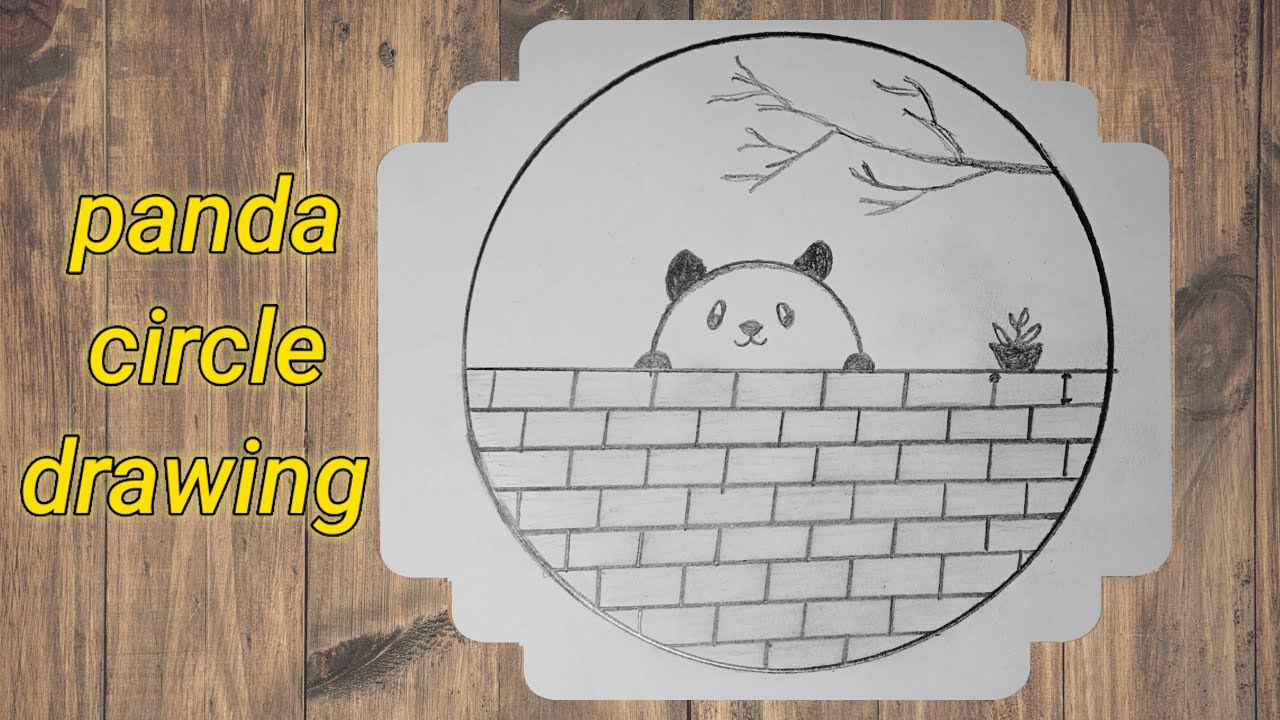 Circle drawing😘panda drawings🐼 easy circle drawing easy circle scenery ...